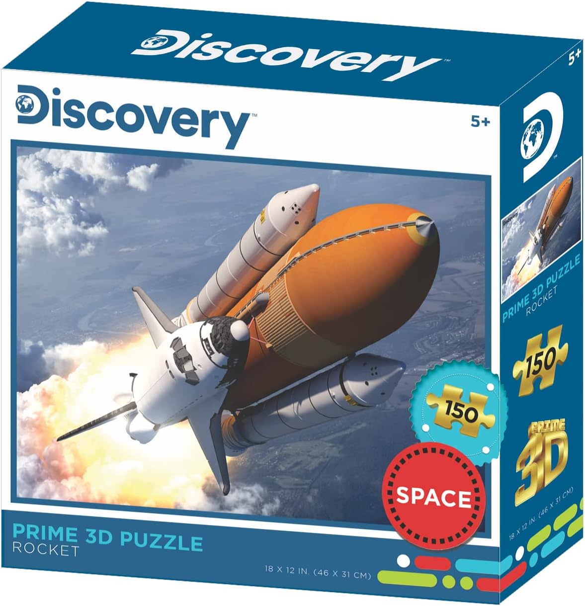 Amazon.com: Prime 3D | Discovery | Space - Rocket | 150 Piece Jigsaw 3D ...