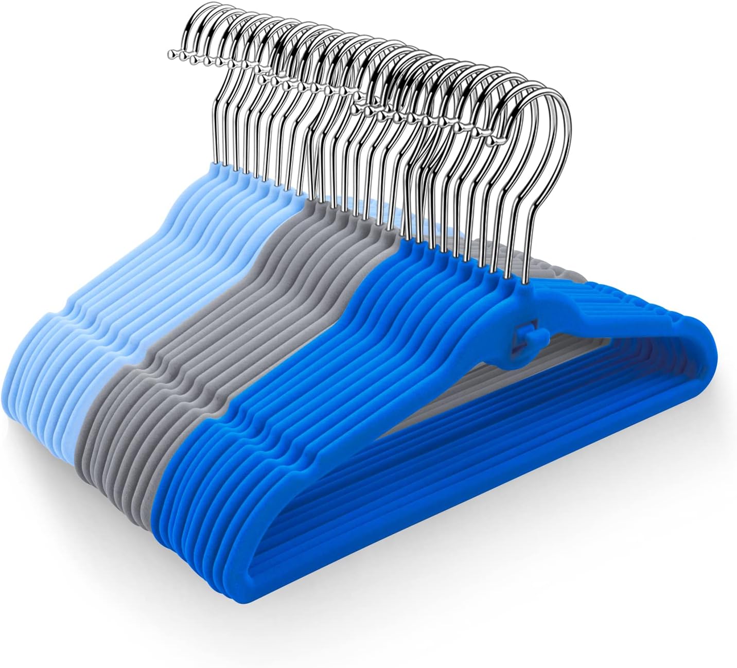 Amazon.com: Multi-Color Premium Velvet Hangers with Mini Hooks, Pack of ...