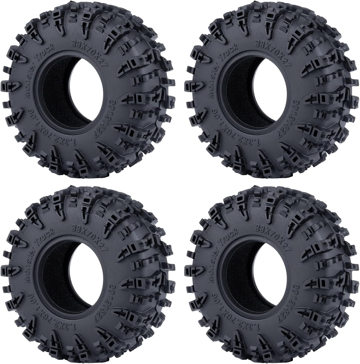 Amazon.com: MORFUM 4PCS 1.3" Tires Crawler Mud Terrain Wheel Tires ...