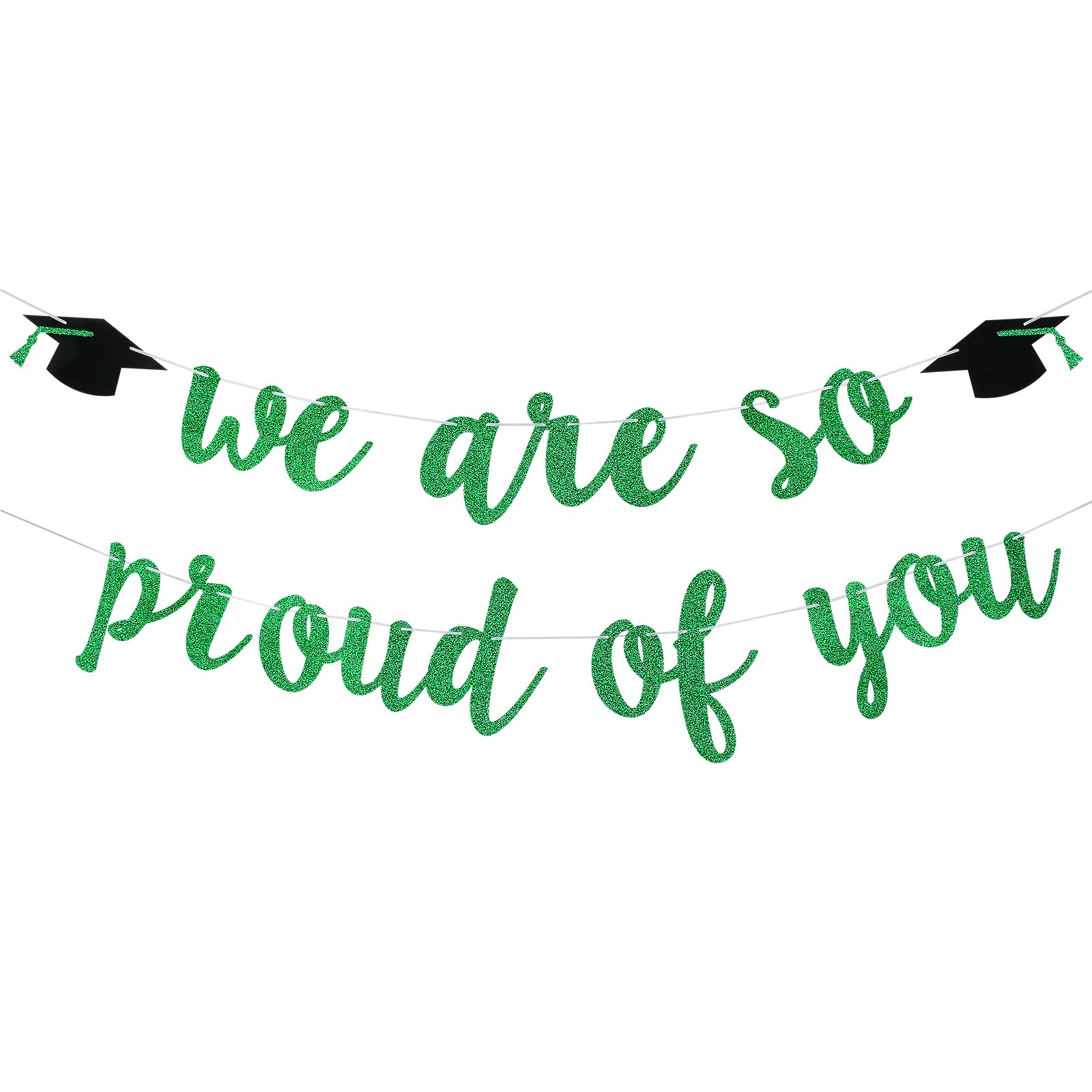 Buy We are So Proud of You Banner Green Glitter- So Proud of You Banner ...