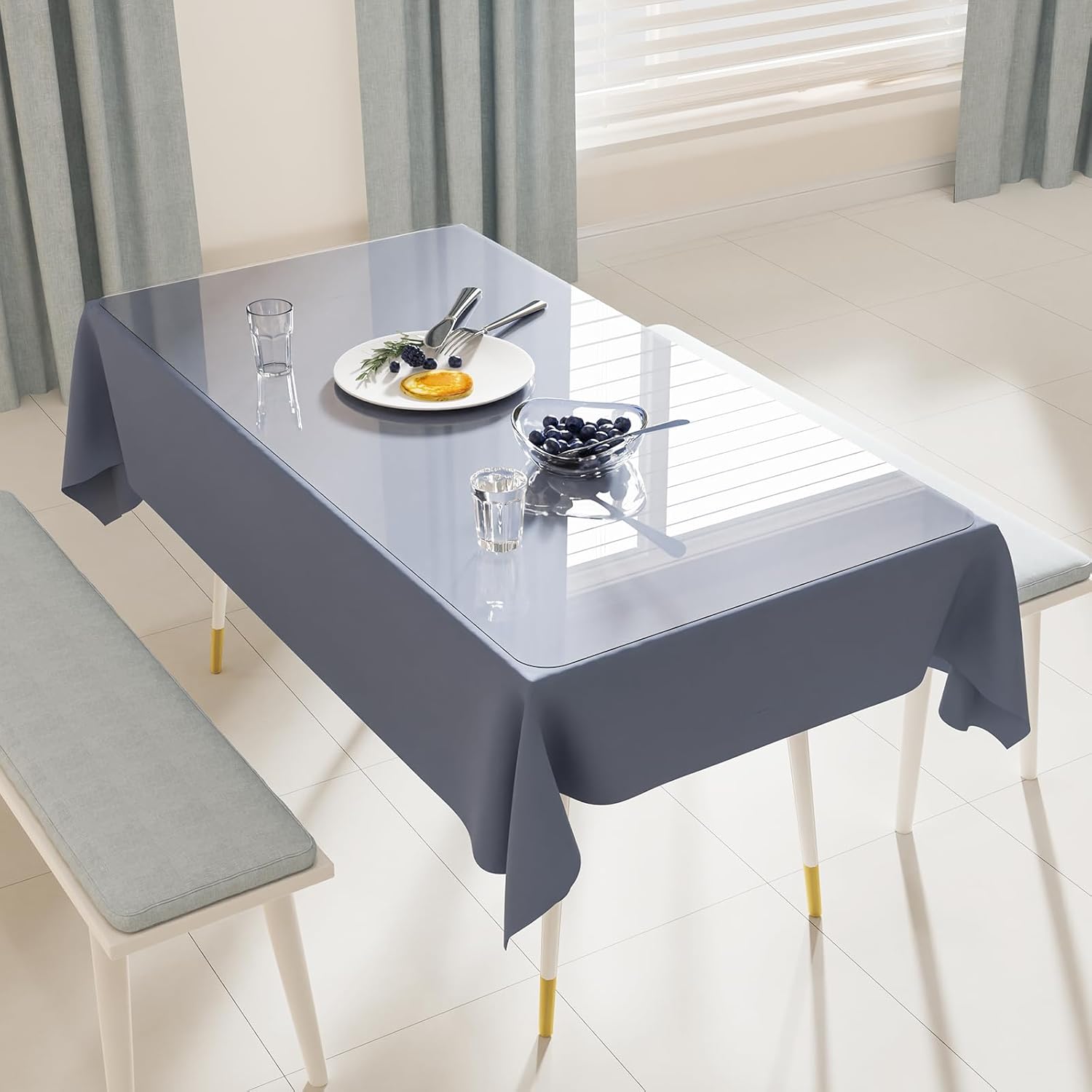 Amazon.com: Furkit Crystal Clear Plastic Table Cover Protector, 42" x ...