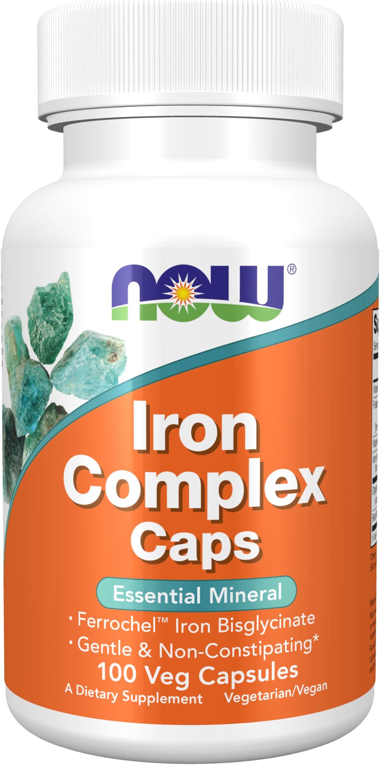 Amazon.com: NOW Foods Supplements, Iron Complex Caps, Non-Constipating ...