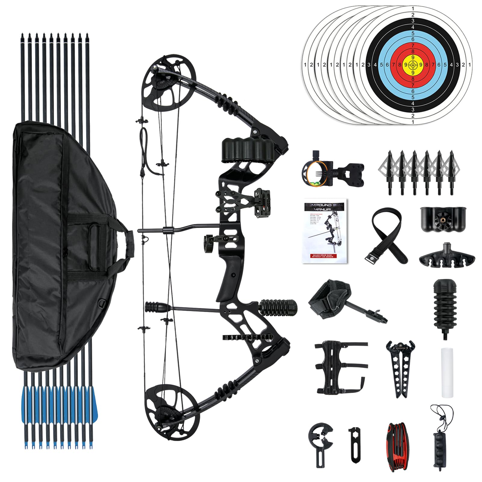 Compound Bow Set For Beginners 30-70 LB Compound Bow & Arrow Set For ...