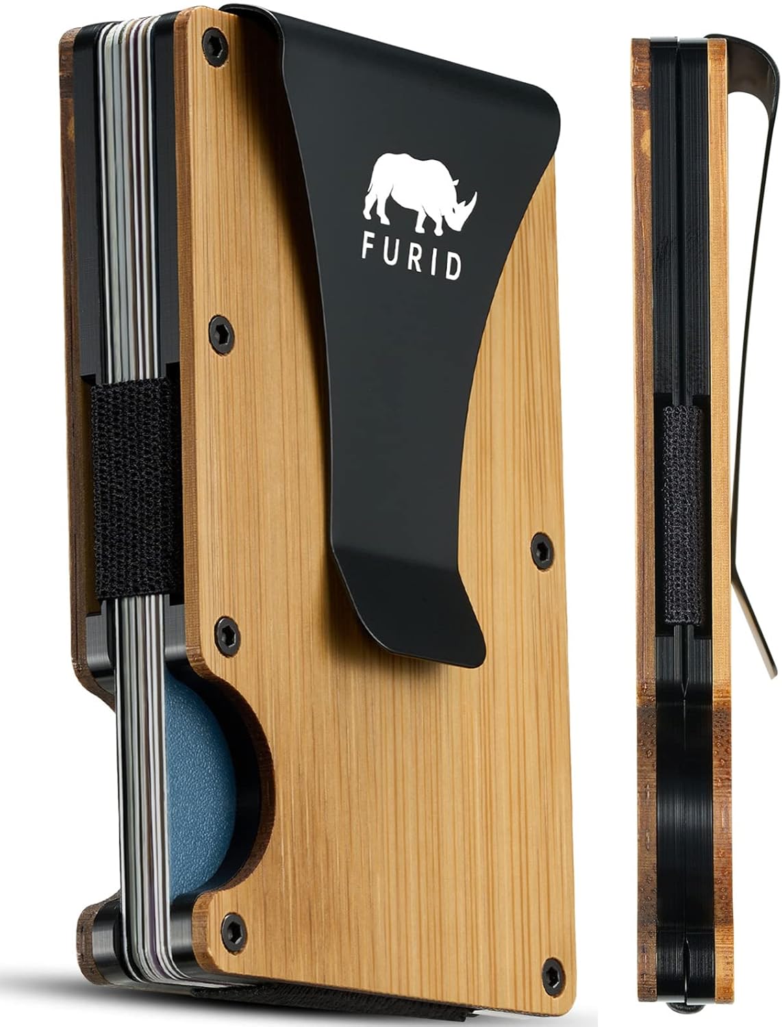 FURID Mens Leather Wallet Black, Minimalist Men's Rfid Blocking Front ...