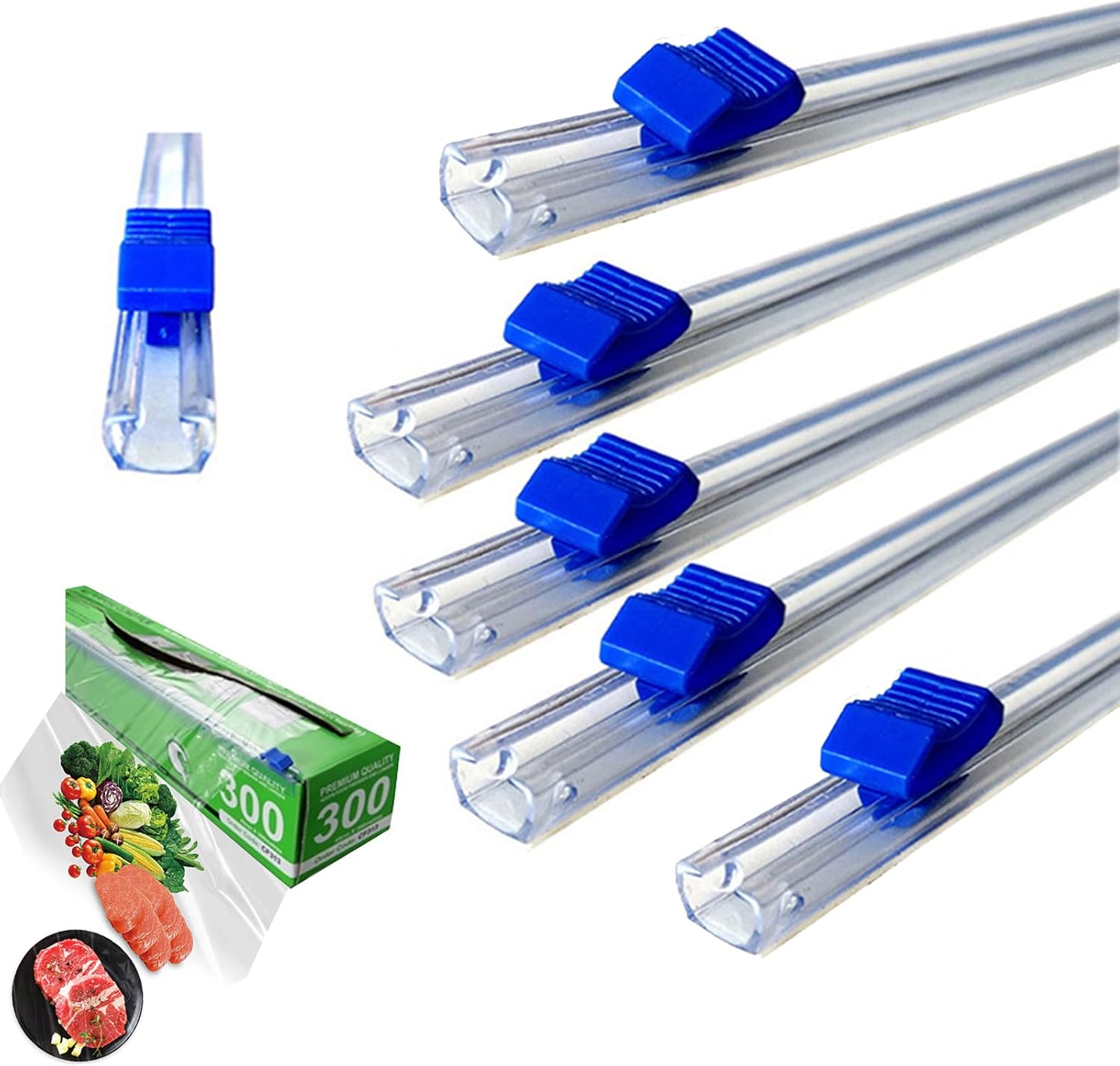 6pcs Plastic Film Cutter Reusable Foil Slide Cutters Self-Adhesive Two ...