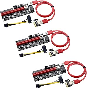 Amazon.com: N N.ORANIE PCIE Riser 1X to 16X GPU Riser(6PIN/ MOLEX/ SATA ...