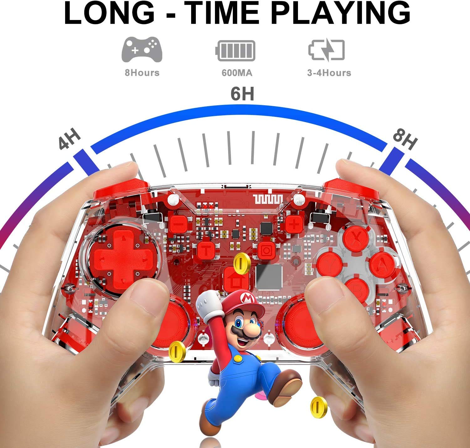 MICROMINI X-Ninja Wireless Controller Transparent for Nintendo Switch ...