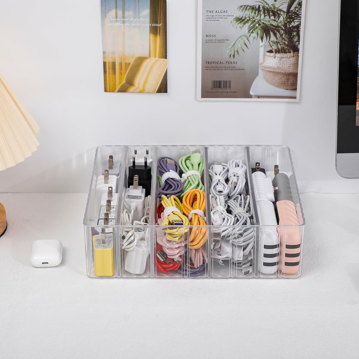 Amazon.com: Tahaje Extra Large Cable Management Box with 8 Compartments ...