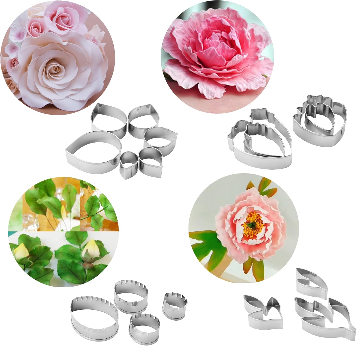 Amazon.com: MrCookie 17pcs Cake Fondant Petal Cutters set,Stainless ...