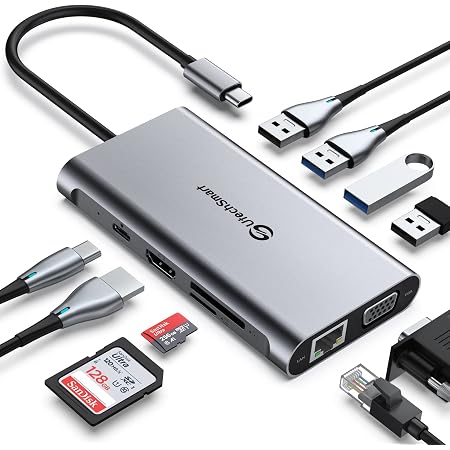 Amazon.com: TOTU Docking Station, USB C Hub, 9 in 1 Triple Display ...