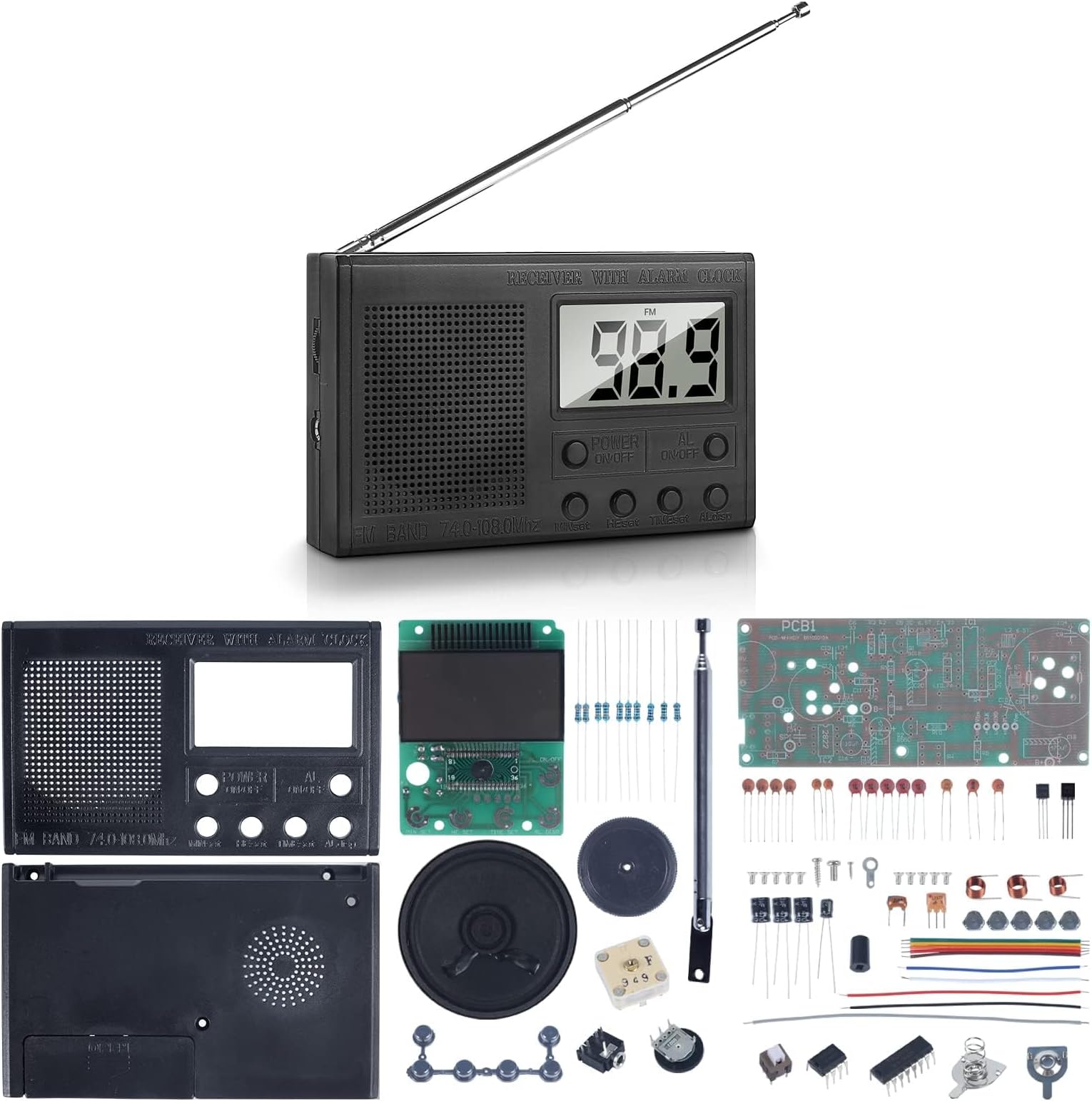 Amazon.com: FM Radio Kit, Icstation Soldering Project Radio with LED ...