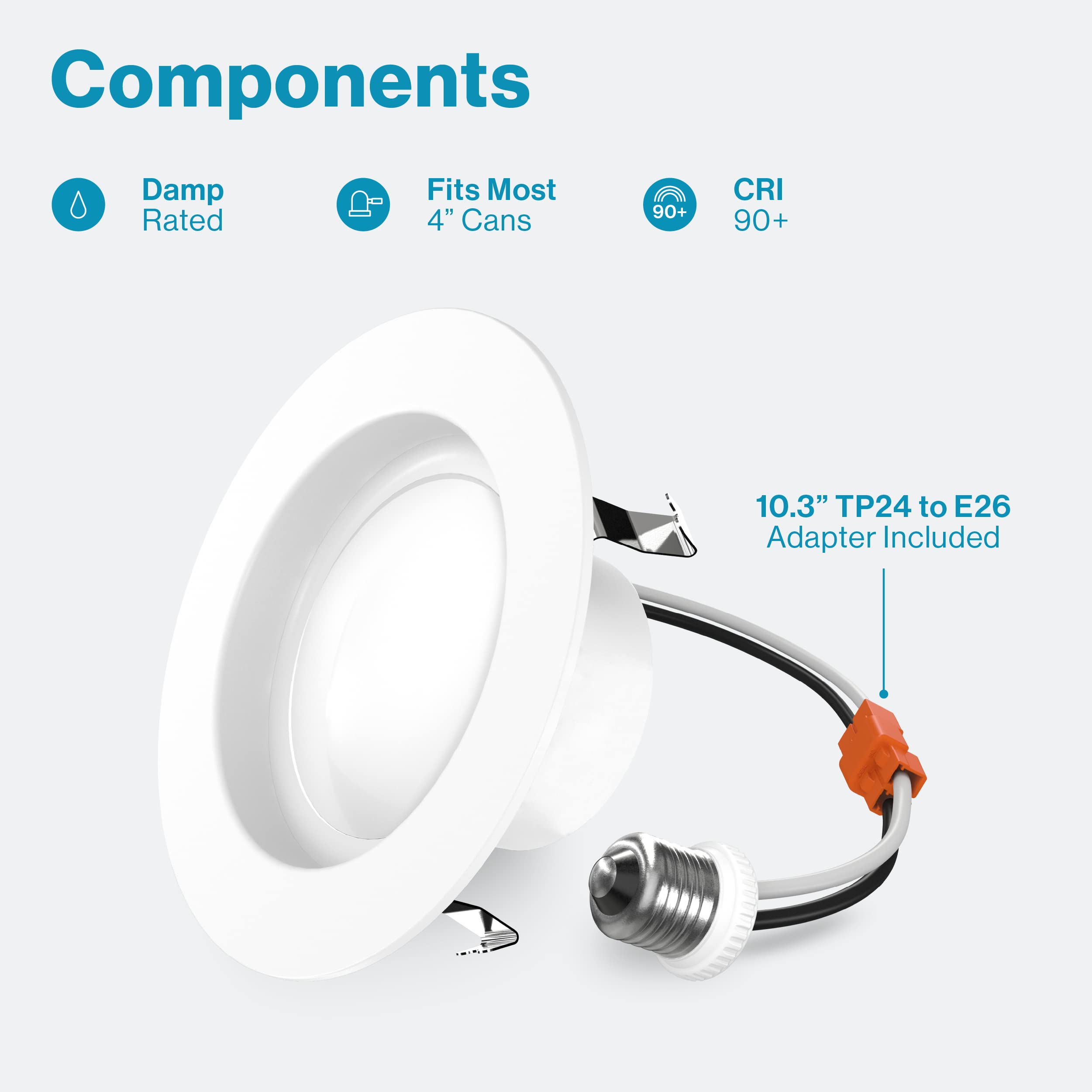 Sunco Lighting 10 Pack 4 Inch LED Can Lights Retrofit Recessed Lighting ...