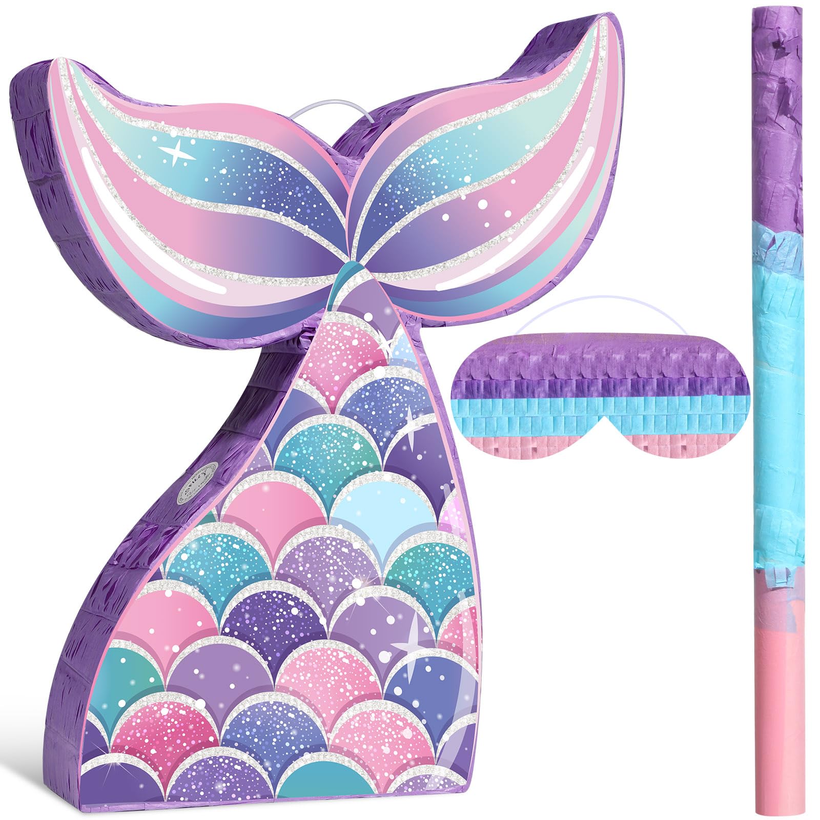 Amazon.com: Faccito Mermaid Piñata Party Supplies Mermaid Tail Piñata ...