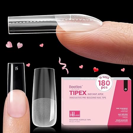 Amazon.com: Beetles Tipex Instant Apex Nail Tips,180Pcs Pre-building ...