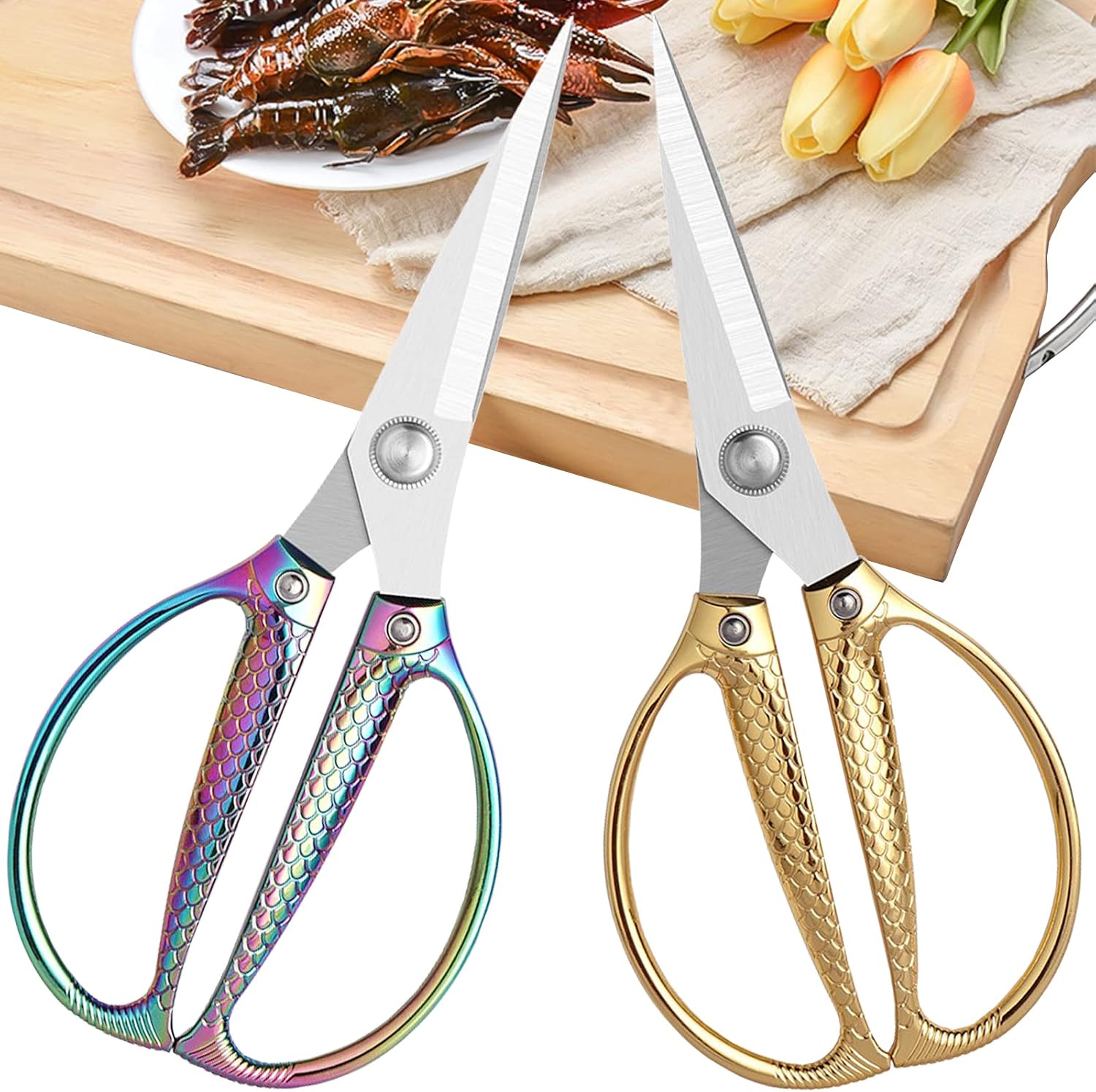 Kitchen Scissors 2 Pack All Purpose Heavy Duty Kitchen Shears For Food ...