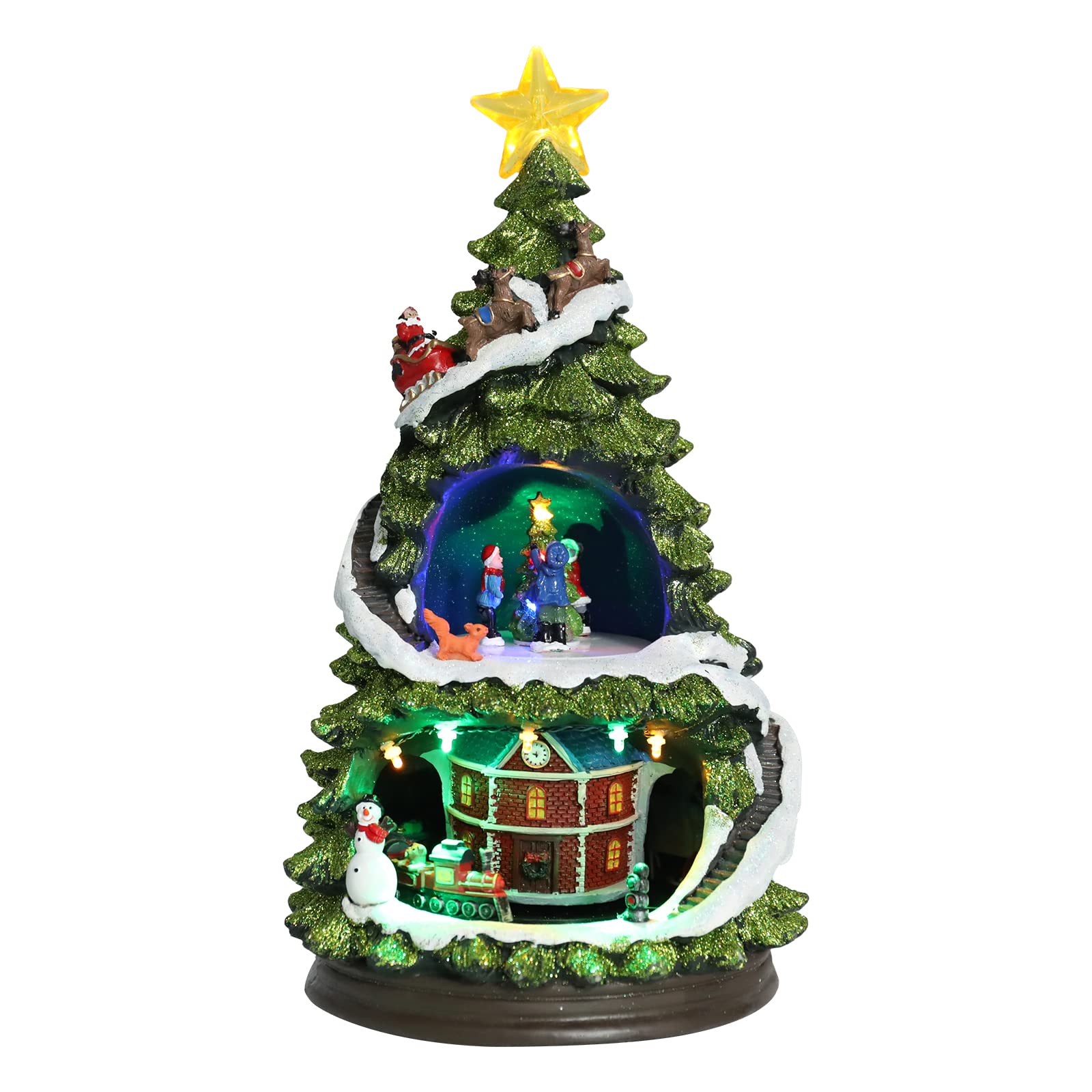 Christmas Village Tree Houses Collectible Buildings Moving Trains ...