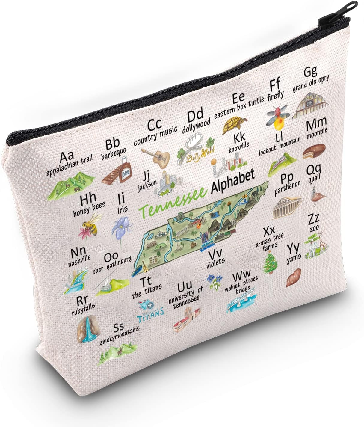 Amazon.com: Tennessee State Gift Tennessee Makeup Zipper Pouch ...