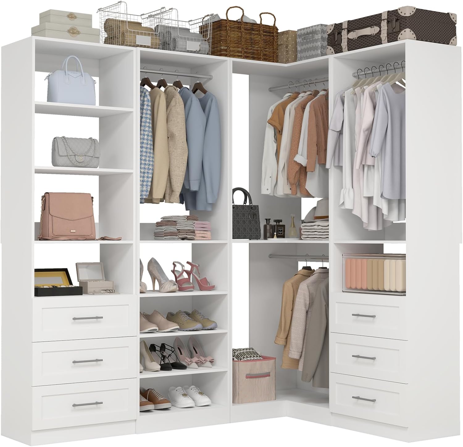 Amazon.com: Secilix Closet System with Drawers, Modular Closet ...