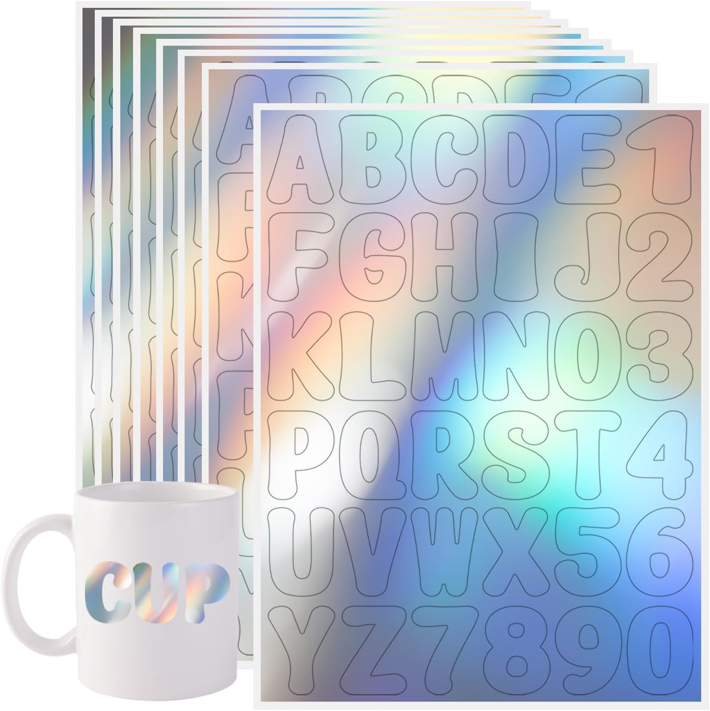 Amazon.com: Starboling Silver Alphabet Stickers, 2 inch, 16 Sheets ...