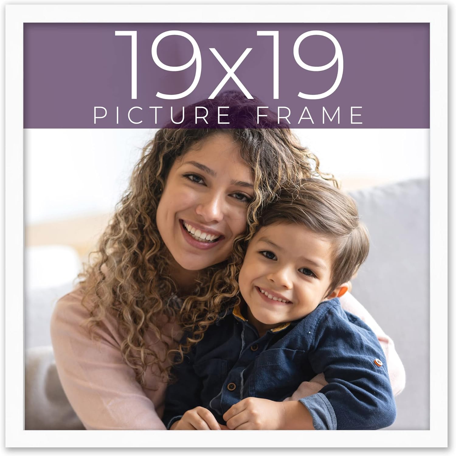 Amazon.com - 19x19 Frame White Real Wood Picture Frame Width 0.75 ...