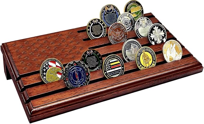 Amazon.com: 6 Rows Military Challenge Coins Stand Holder Display Rack ...