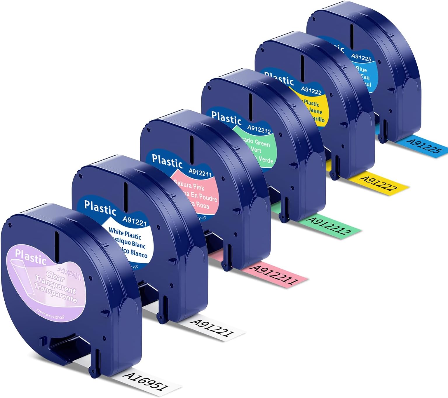 6X Wonfoucs Compatible with Dymo Letratag Label Tape 12mm x 4m for Dymo ...