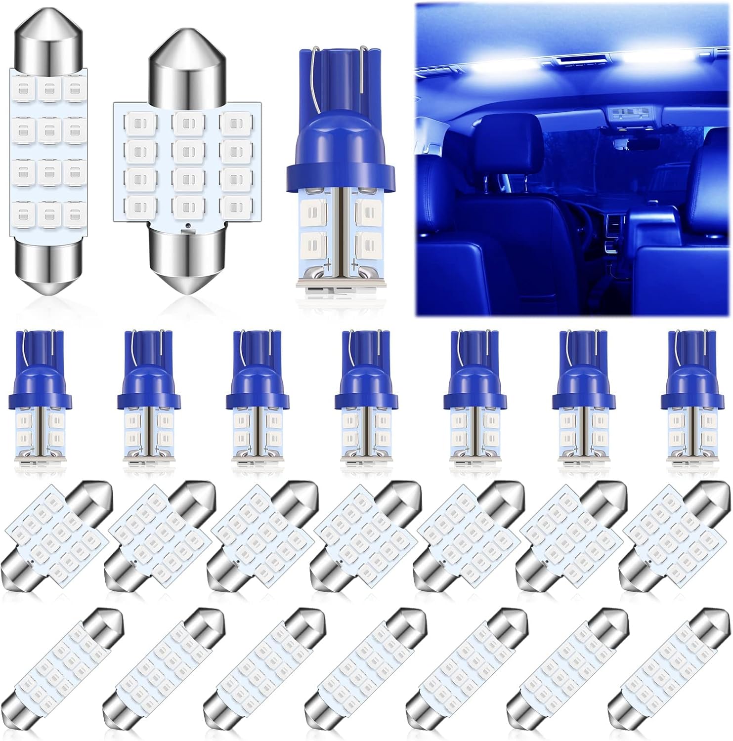 Amazon.com: Tallew 24 Pieces Dome Light LED Bulb Kit Set T10 31 mm 42 ...