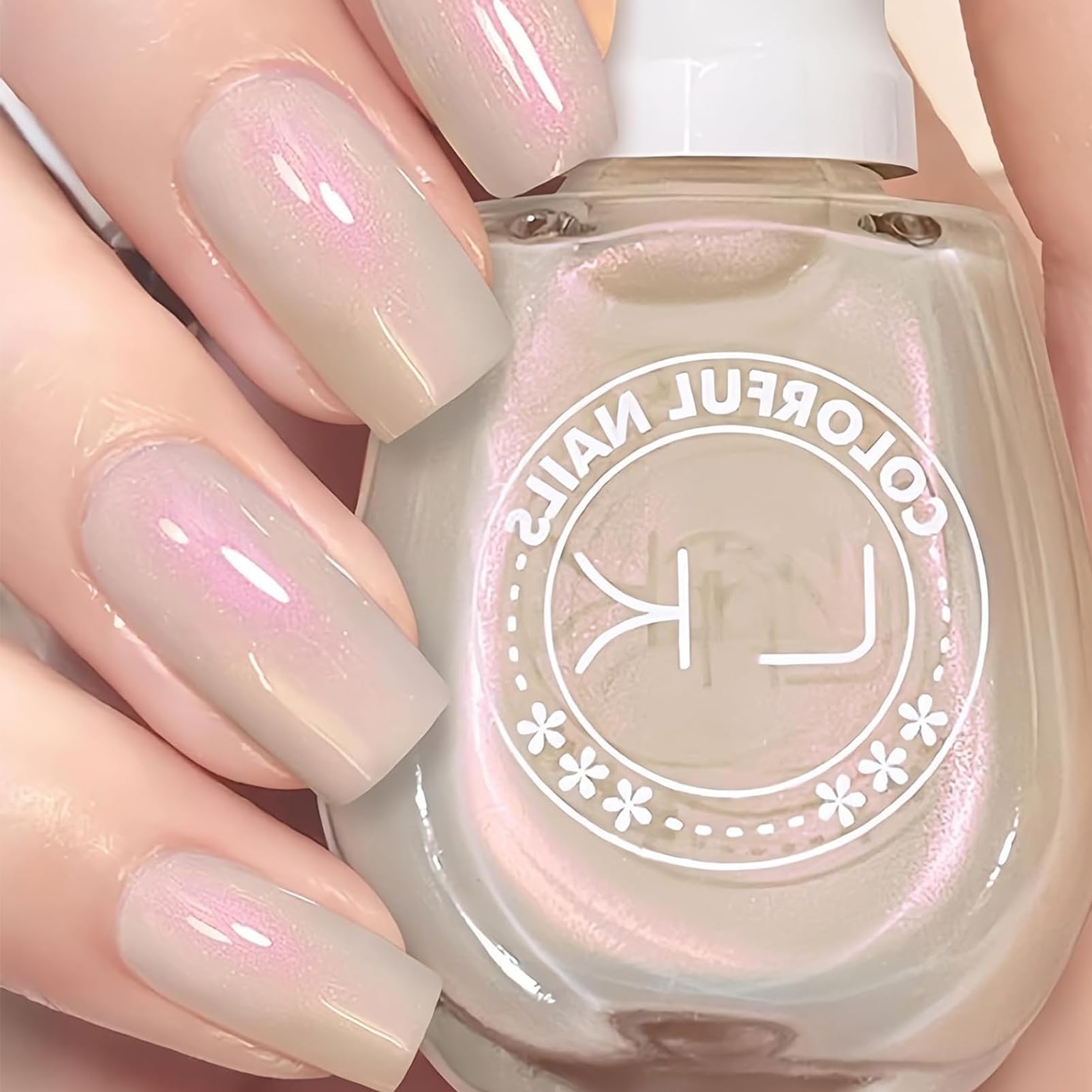 Amazon.com : KAHSOSE Nude Pink Nail Polish No UV Light Needed-Air Dry Pink Nude Nail Polish Non ...