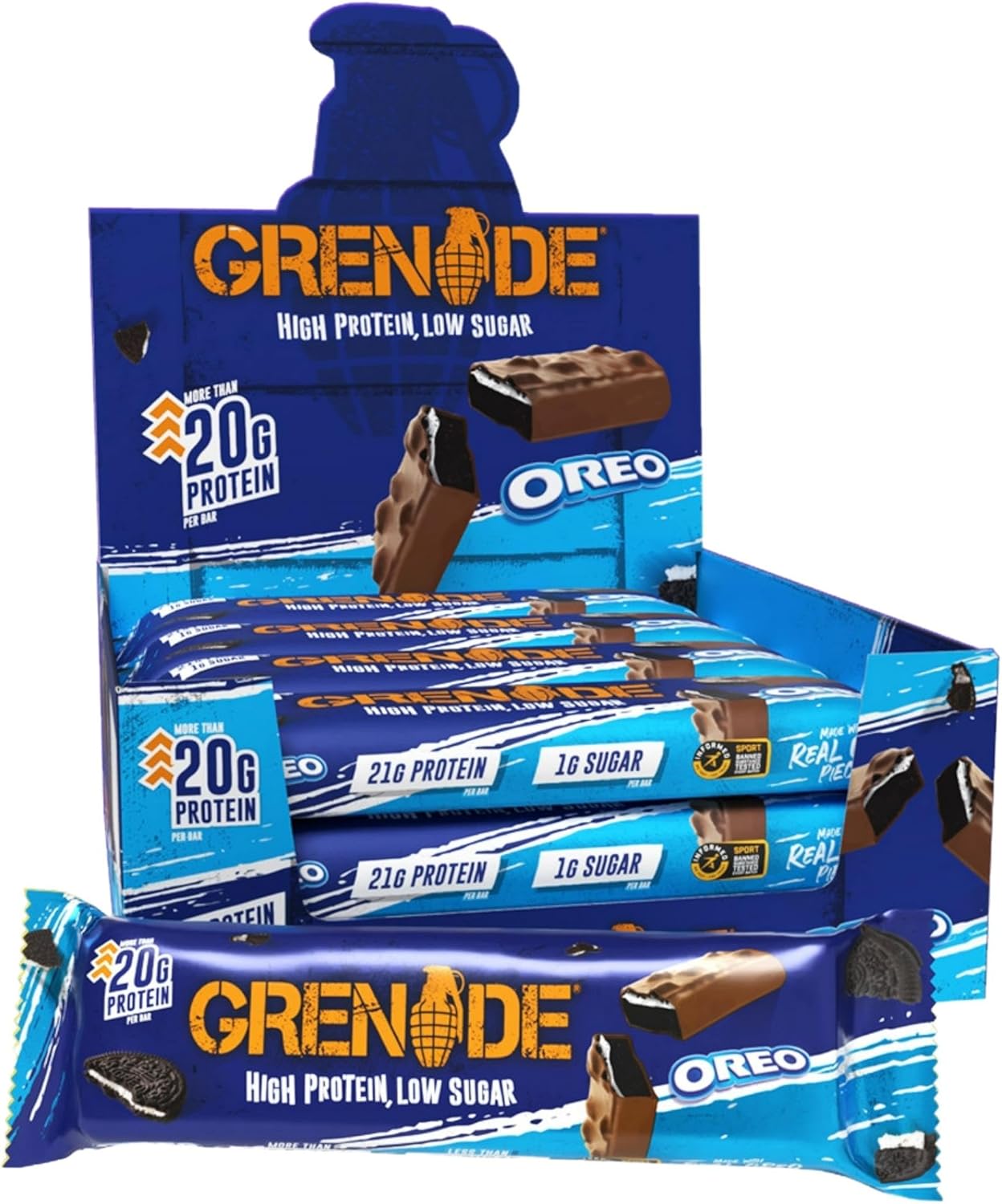 Grenade OREO Protein Bar - High Protein, Low Sugar, 12 x 60 g : Amazon ...