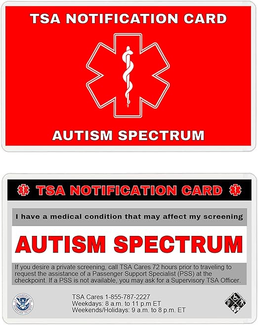 Amazon.com: TSA Notification Card for Autism Spectrum - Wallet Version ...