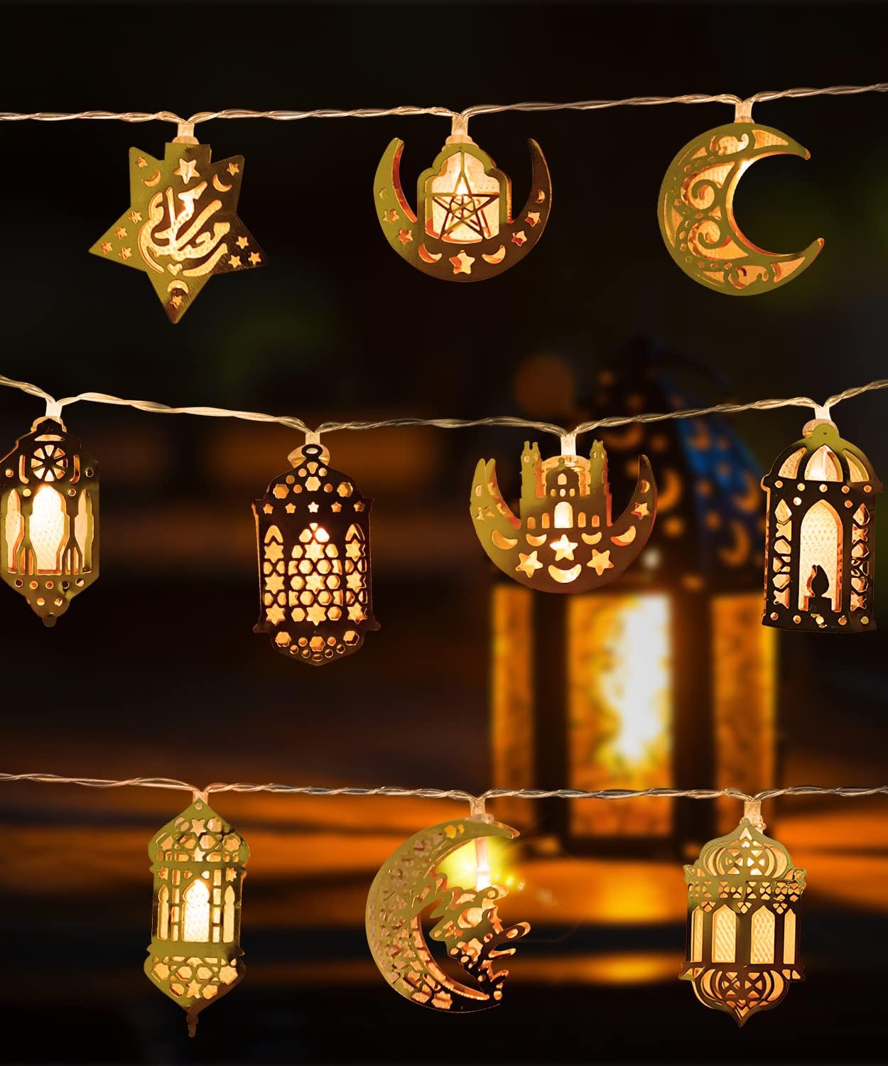 Amazon.com: Uonlytech Ramadan String Lights LED Light Lamp Eid Mubarak ...