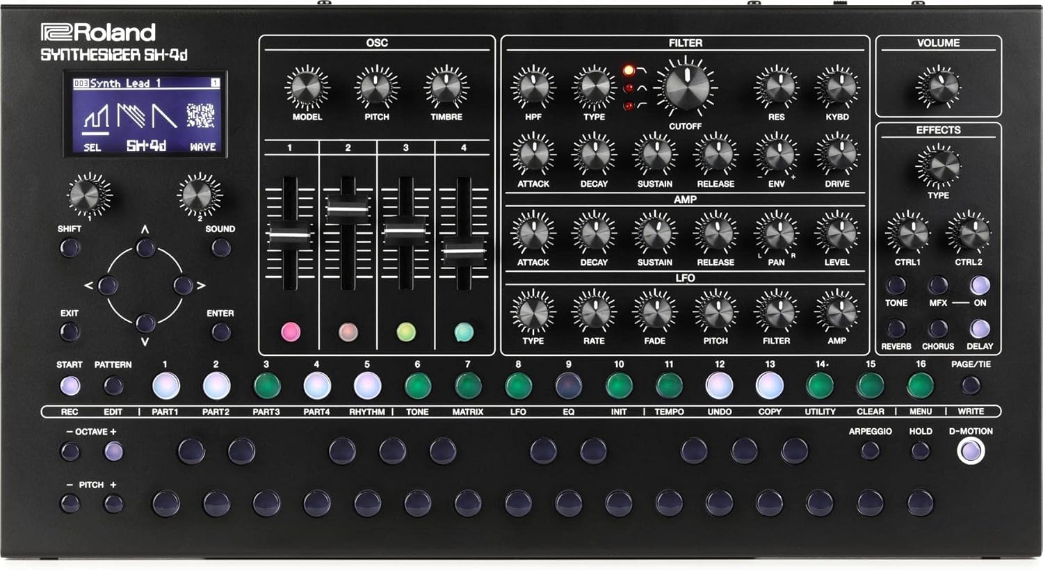 Amazon.com: Roland SH-4d Compact Desktop Synthesizer | 11 OSC Models ...