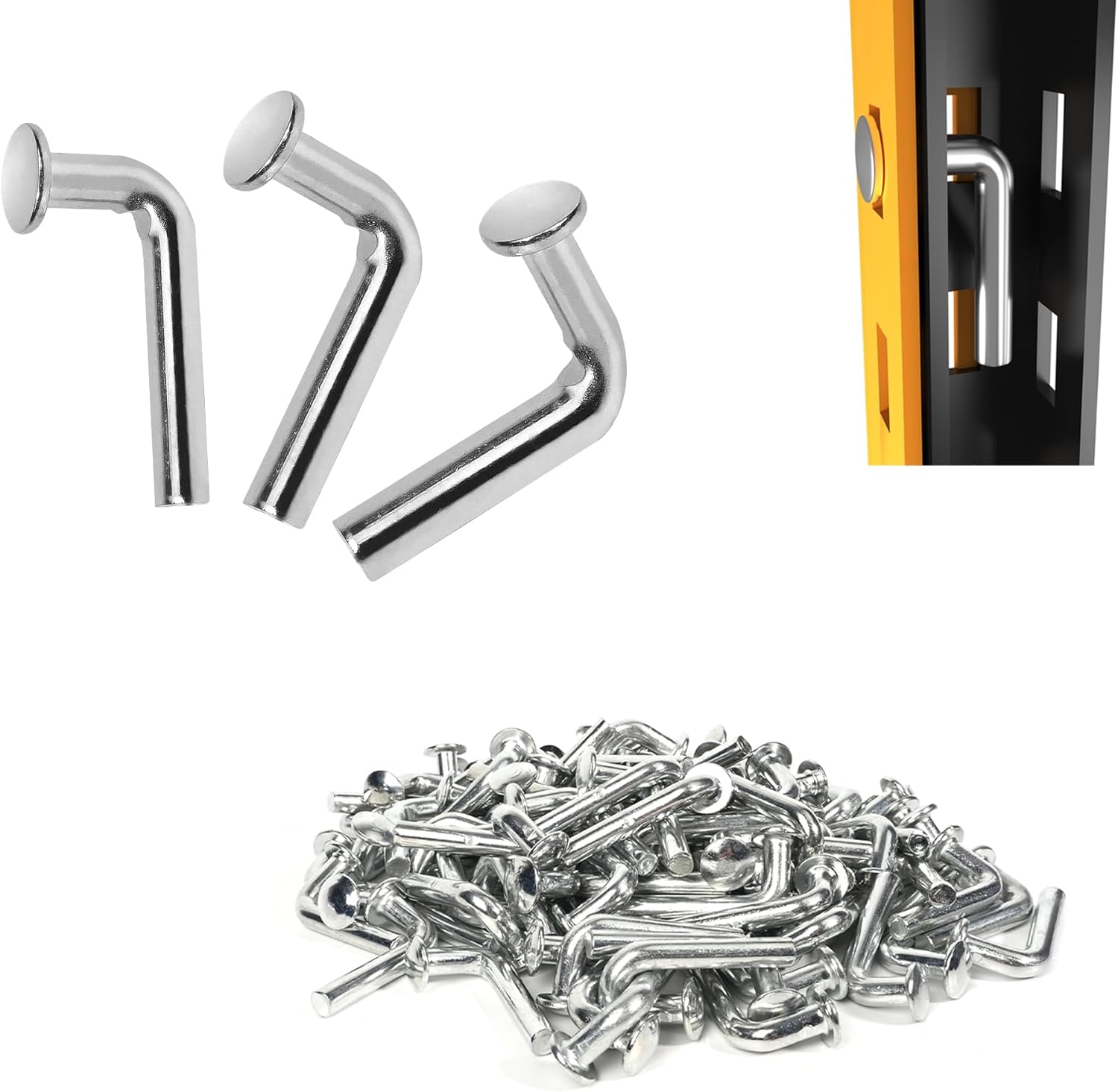 lukar 100Pcs Small Pallet Rack Drop Pin, M7*33mm, Top Hat*14mm Heavy ...