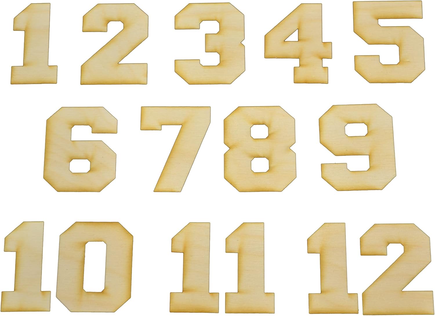 Amazon.com: Unfinished Wood Clock Number Set in Collegiate Font ...