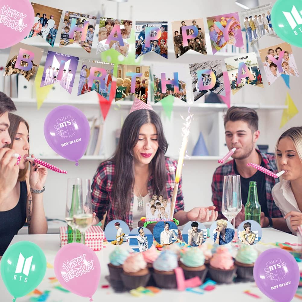 BTS Party Decorations Set ,32PCS BTS Birthday Party Supplies – BTS ...