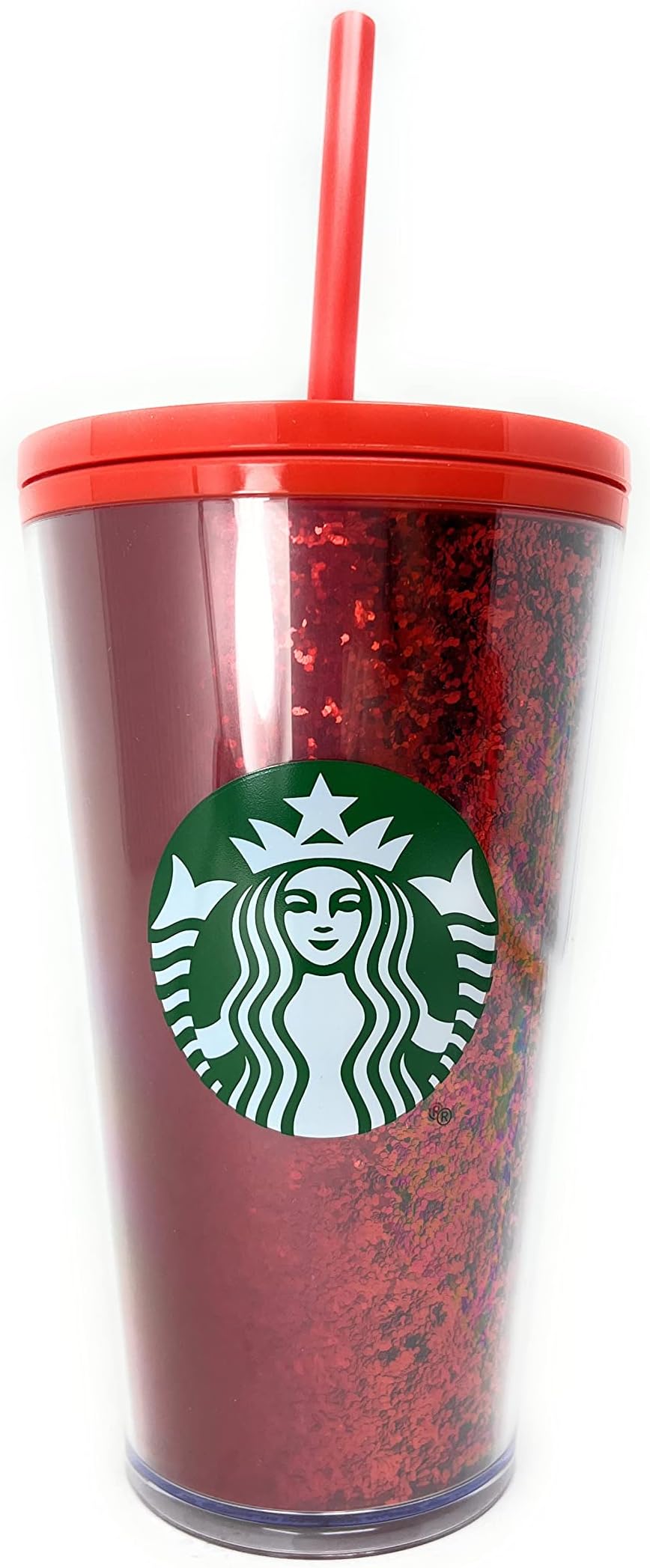 Amazon.com | Starbucks 16 oz Holiday Red Glitter and Red Two Tone Fade ...