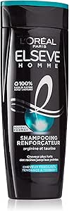 L'Oréal Paris Elseve Homme Shampooing Homme Renforçateur pour Cheveux ...