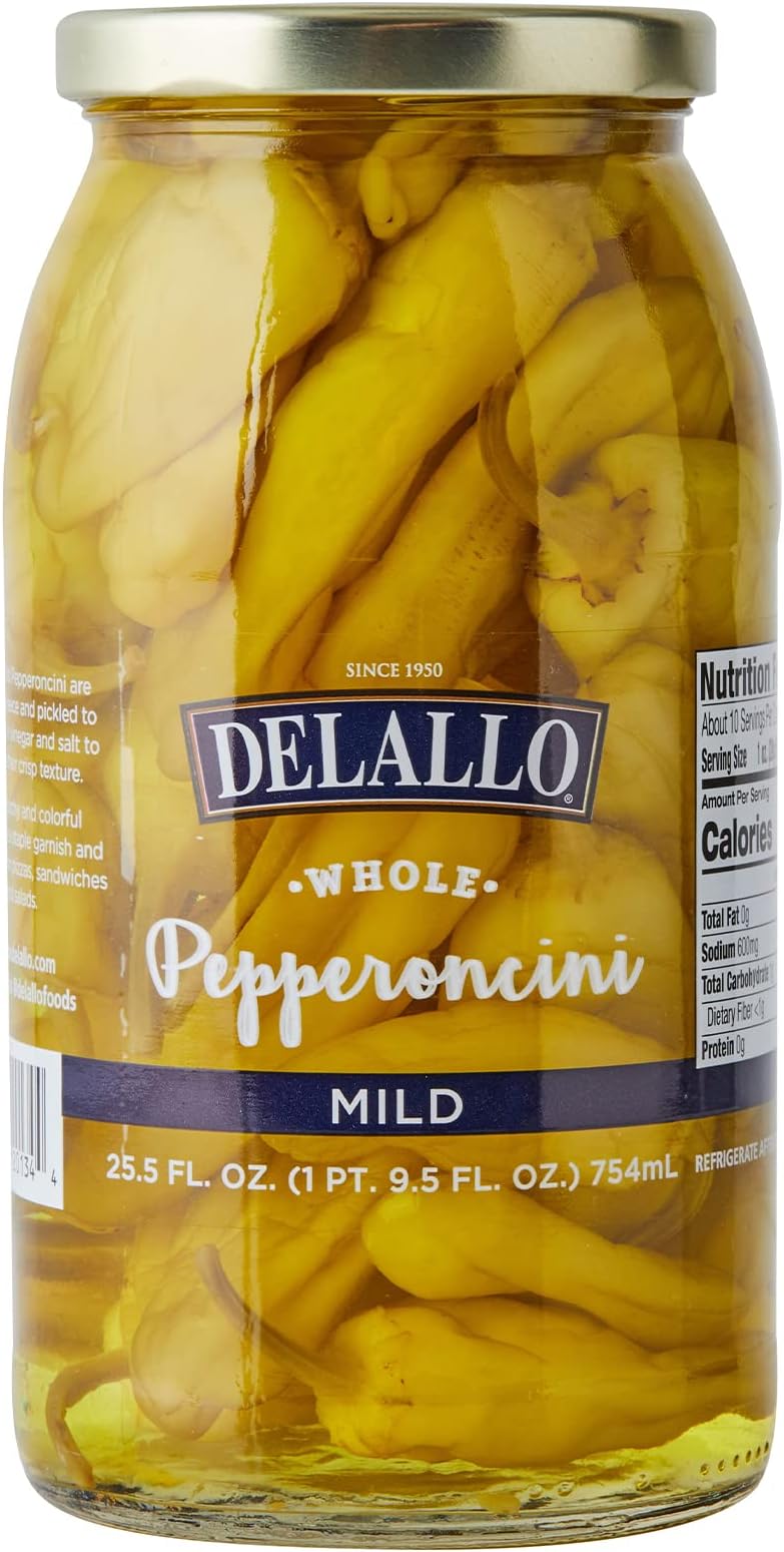 Amazon.com : DeLallo Mild Pepperoncini Peppers, 25.5 Ounce Jar 12 Pack ...