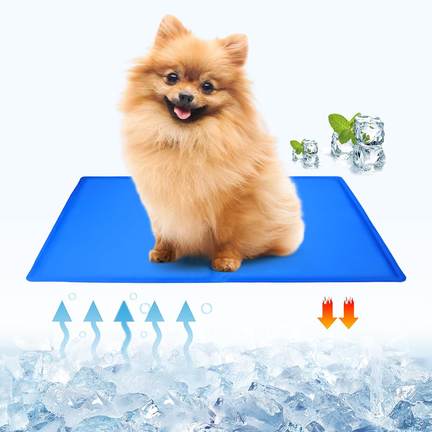 DONWEI Dog Cooling Mat 65x50cm - Self-Cooling Gel Pad for Dogs & Cats ...