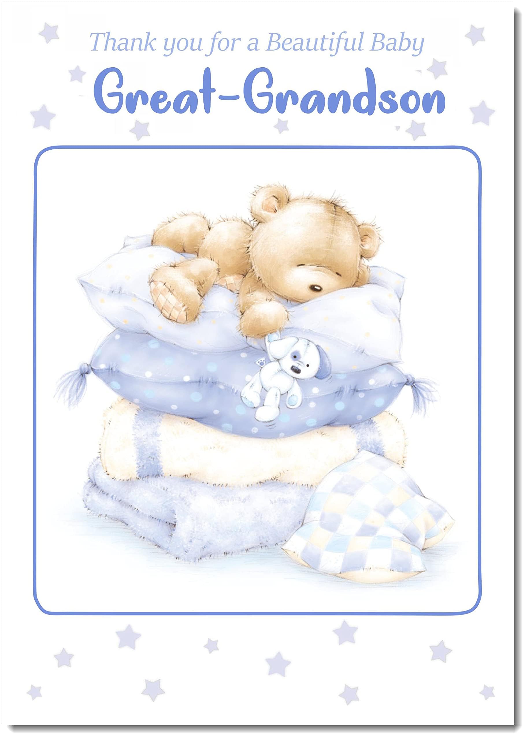 On The Birth Of Our Great Grandson New Baby Boy Congratulations Card ...