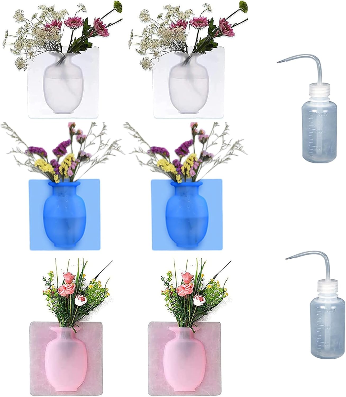 Amazon.com: Magic Silicone Vase, Removable Reusable Wall-Mounted Flower ...