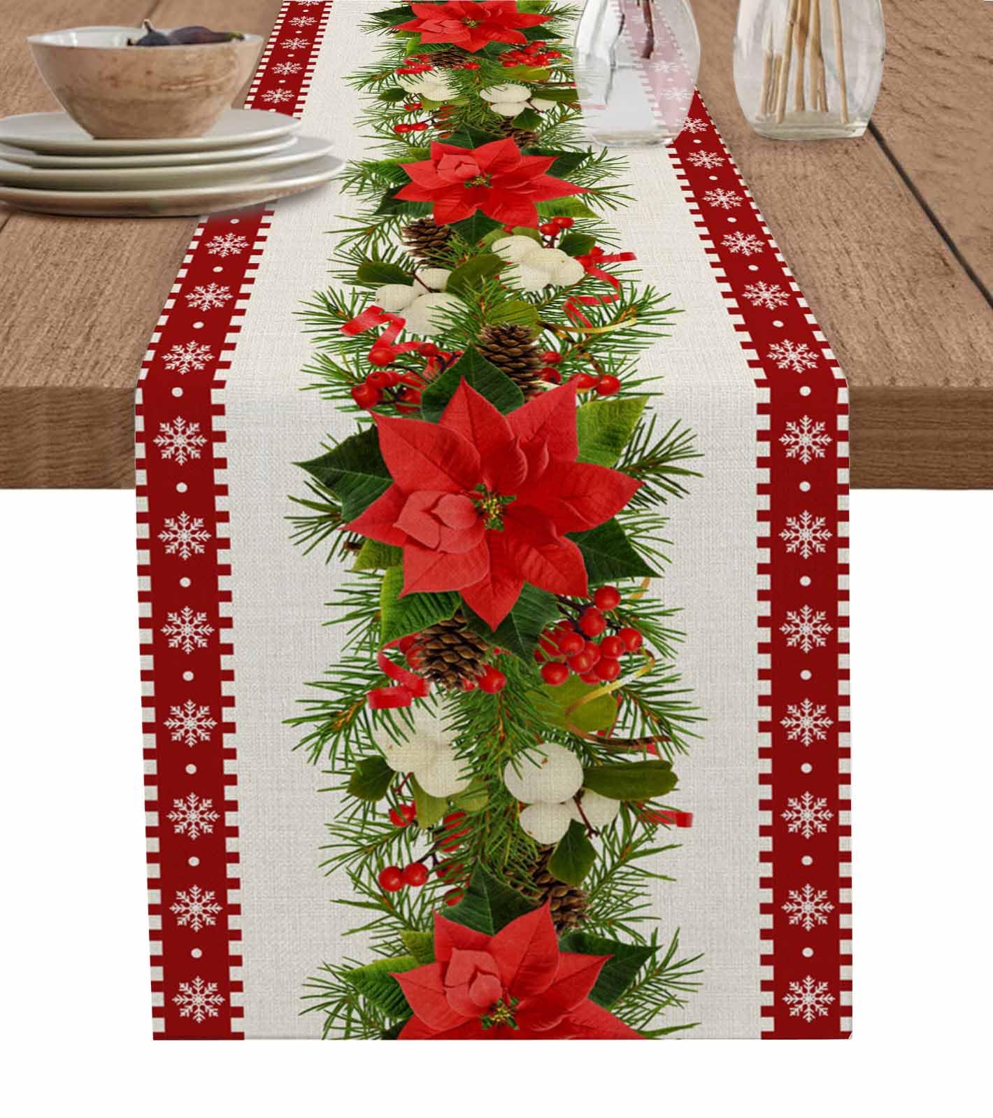 Amazon.com: Lsrtoss Red Christmas Table Runner 120 Inches Long ...