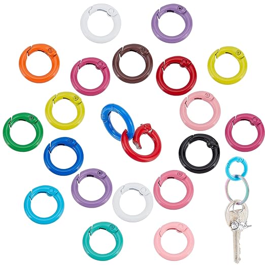 Amazon.com: PH PandaHall 30pcs 15 Colors Spring O Rings, 20mm Spring ...