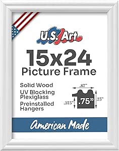 Amazon.com: US Art Frames 15x24 Traditional Style White Thin 0.75 Inch ...