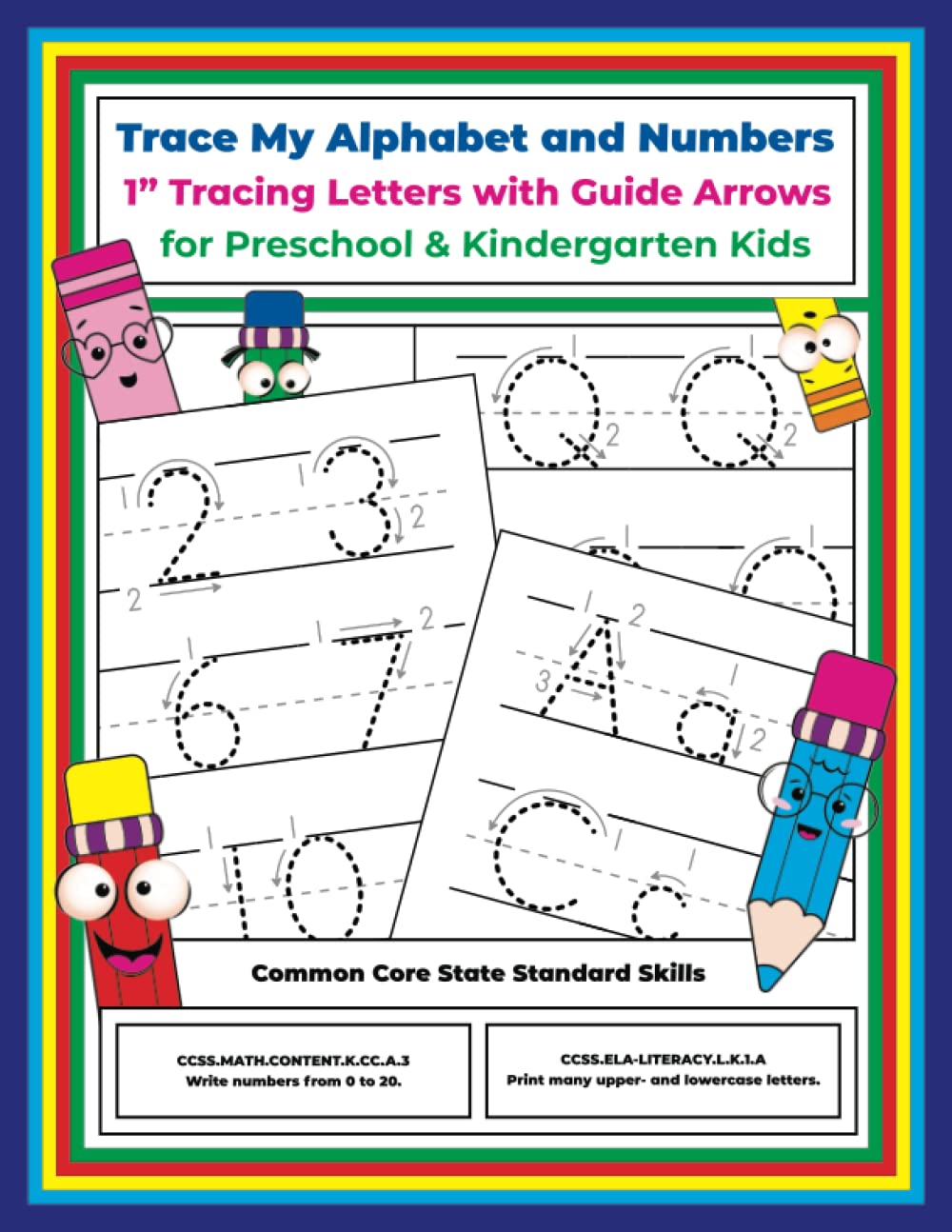 Buy Trace My Alphabet and Numbers: Handwriting Practice with 1" Tracing ...