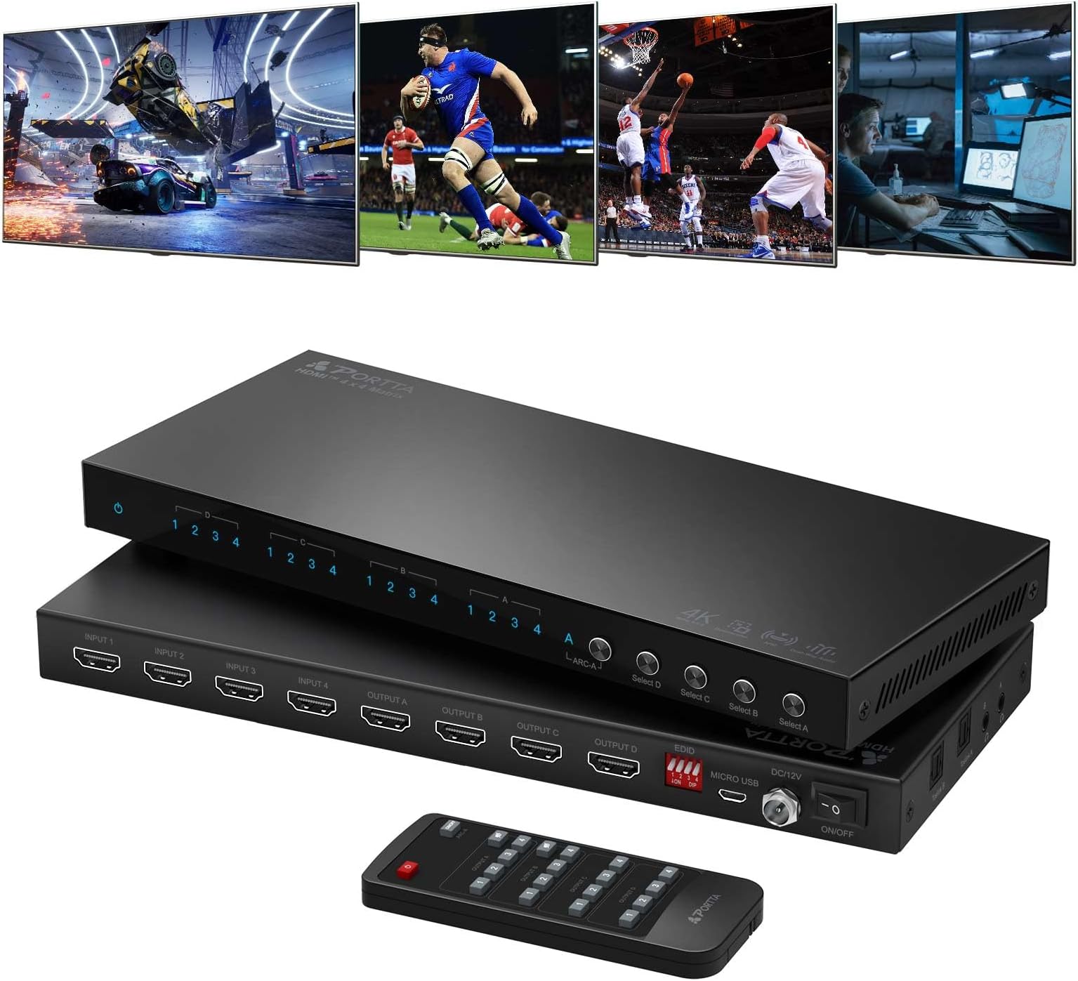 Amazon.com: OREI 8x8 HDMI 4K Matrix Switch/Splitter, (8-Input, 8-Output ...