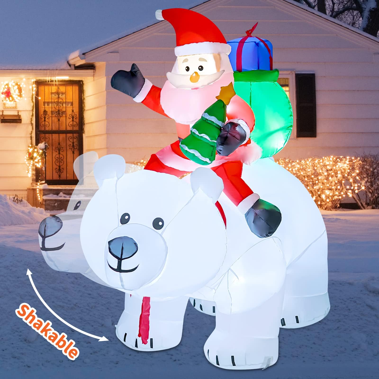 Amazon.com: Gemmy Animated Christmas Airblown Inflatable Santa's ...