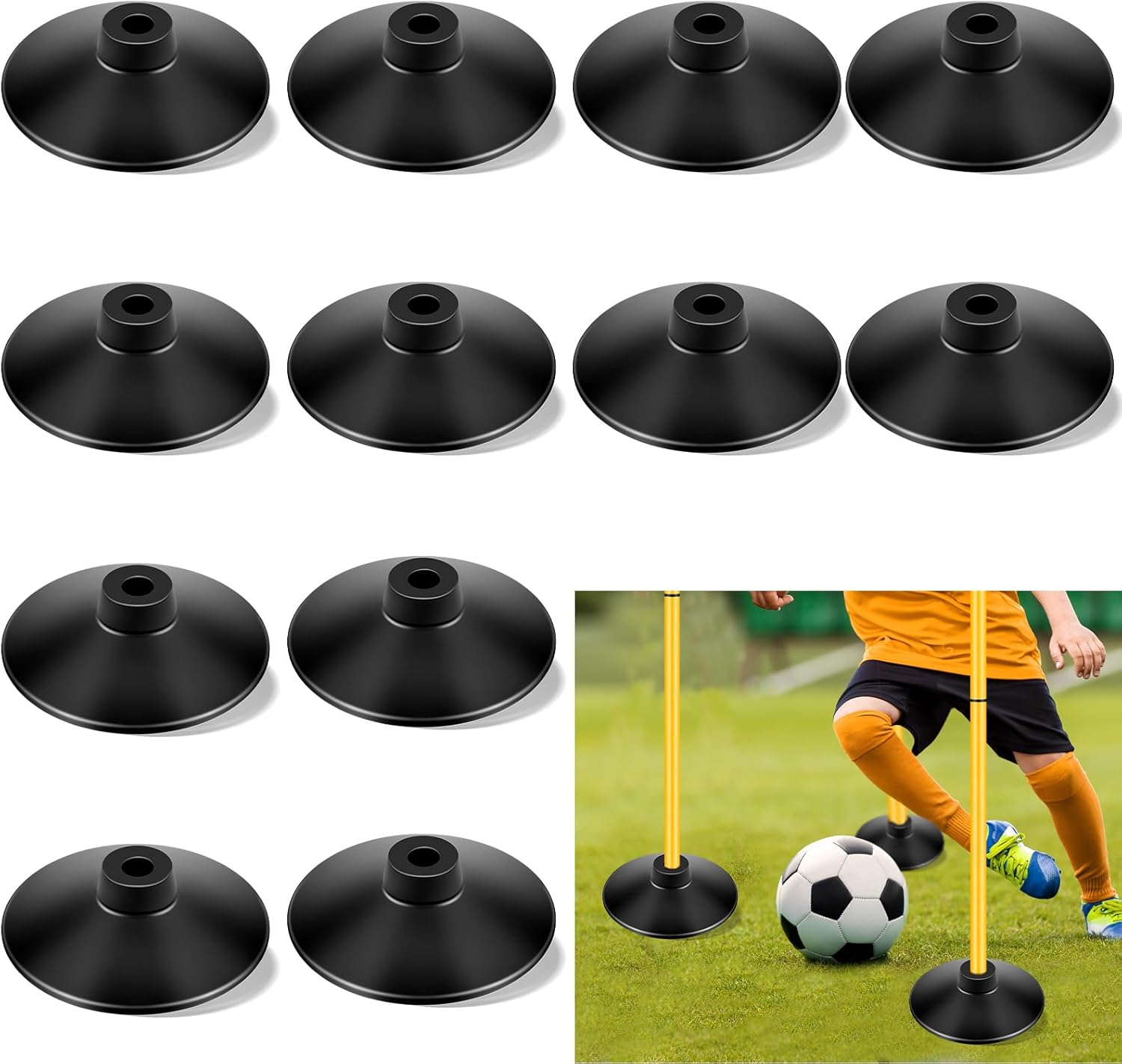 Amazon.com : Landical 12 Pcs Weighted Slalom Pole Rubber Bases for ...