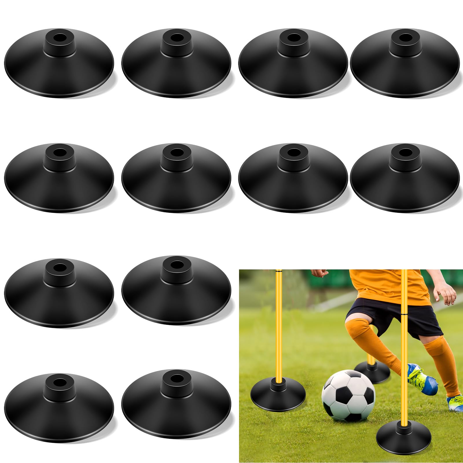 Amazon.com : Landical 12 Pcs Weighted Slalom Pole Rubber Bases for ...