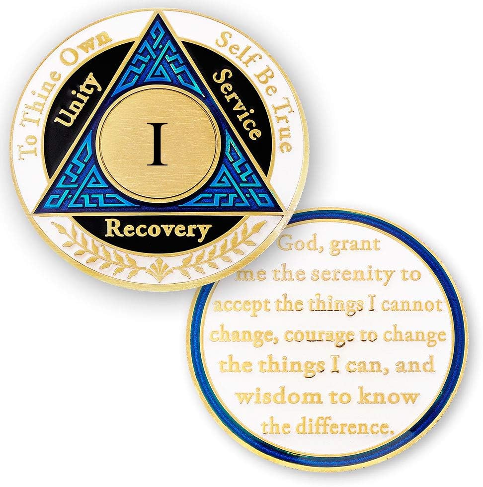 Amazon.com: 1 Year AA Medallions Coin - Alcoholics Anonymous Chips ...